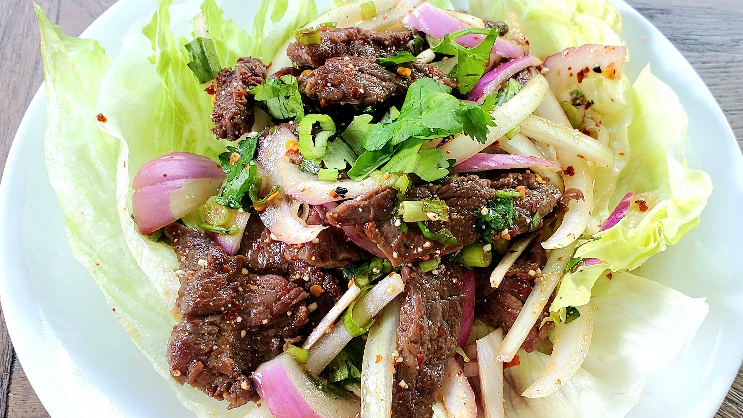 Nam Tok (Grilled Beef) with Sticky Rice